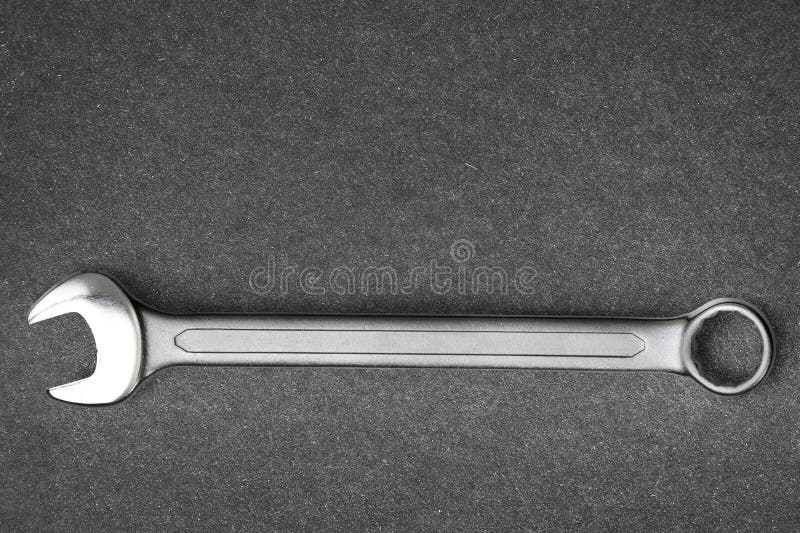 Spanner on Black Background Stock Image - Image of studio, industry ...