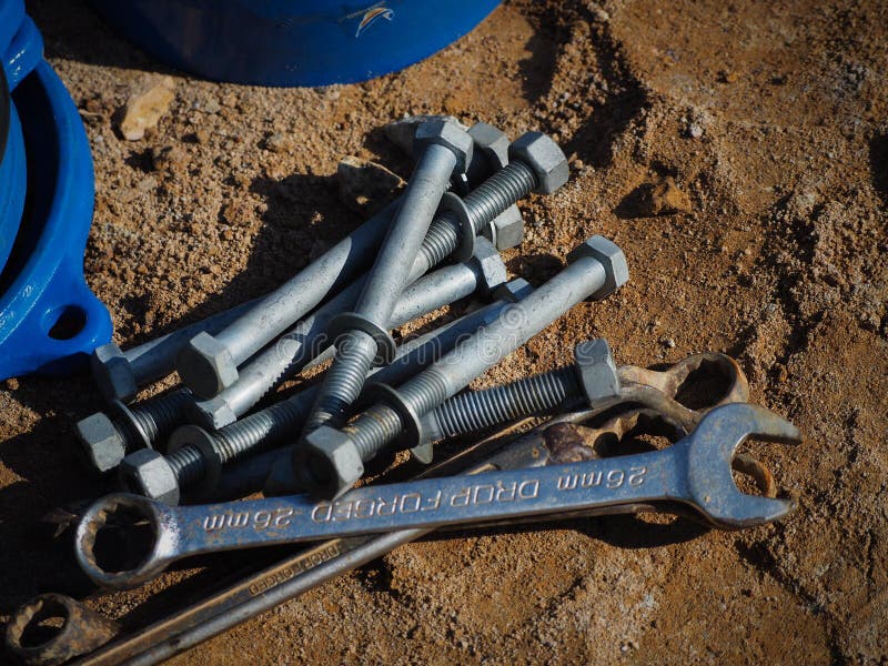 Spanner, bolt and nut stock image. Image of group, adjustable - 187094477