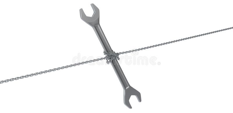 Spanner Chain Tied stock illustration. Illustration of hanging - 117567909