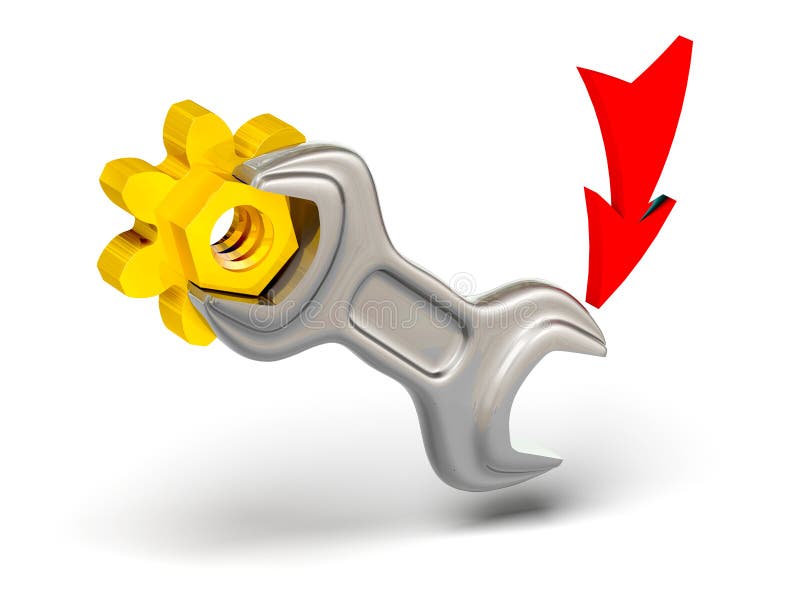 Spanner and cog-wheel stock illustration. Illustration of grey - 40994506