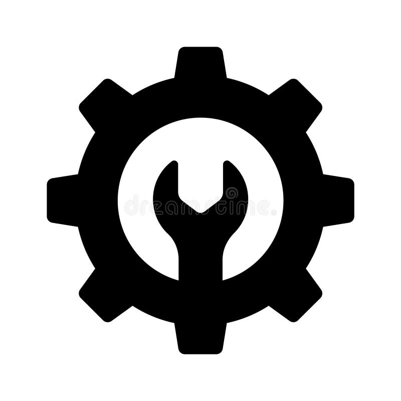Spanner with Cogwheel Showing Concept Icon of Technical Settings Stock ...