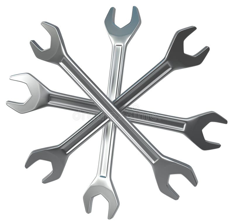 Spanners Cross Four stock illustration. Illustration of tool - 121261629