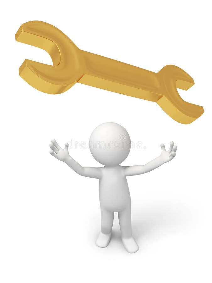 3d Man Service Symbol Red Spanner Stock Illustrations – 19 3d Man ...