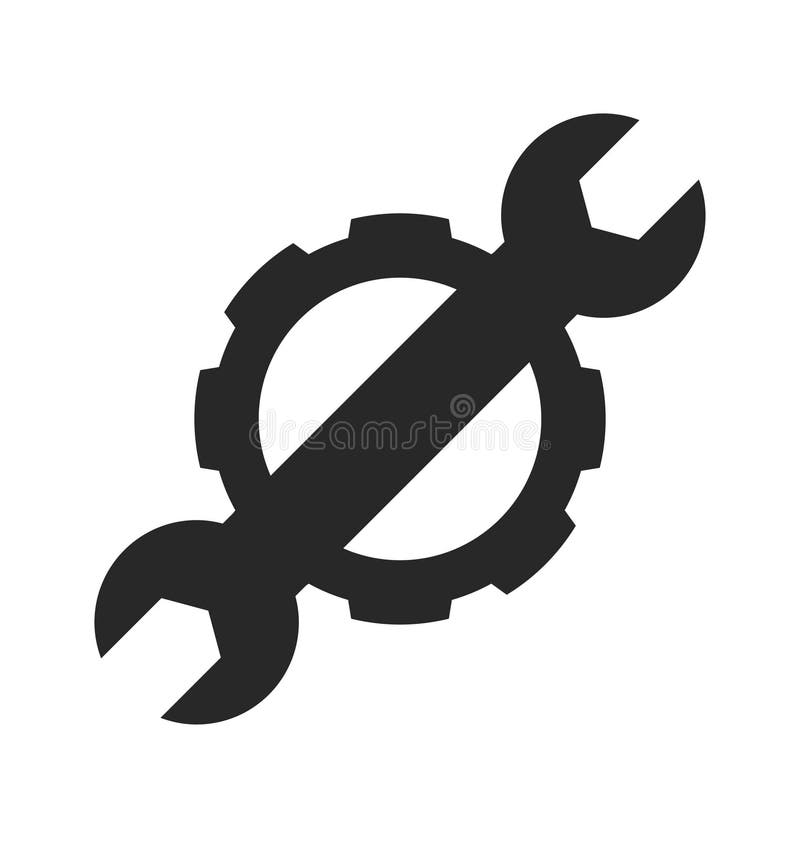 Spanner and Gear Settings Service Icon Logo Stock Vector - Illustration ...