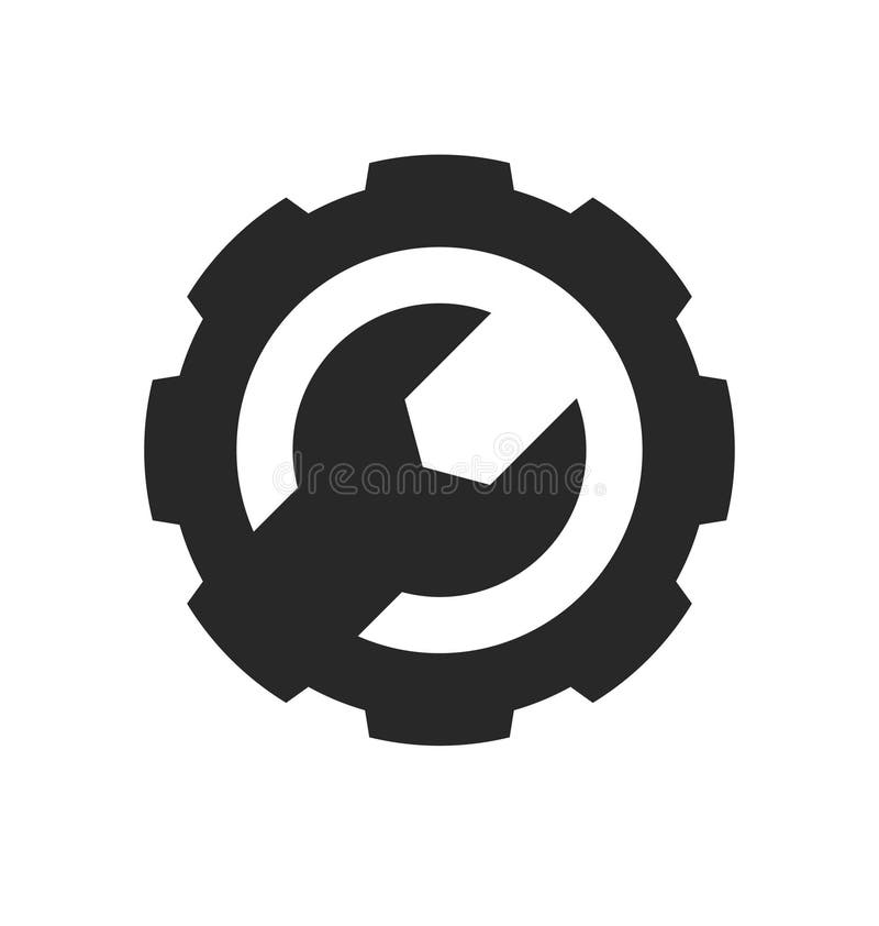 Spanner and Gear Settings Service Icon Logo Stock Vector - Illustration ...