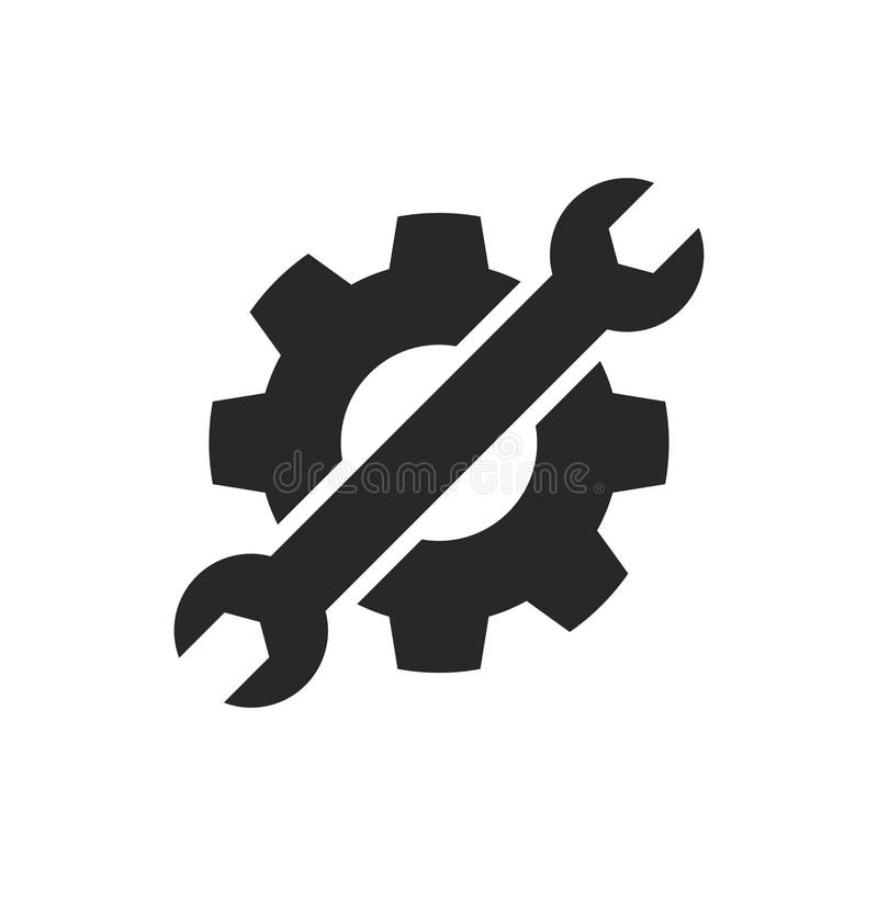 Spanner and Gear Settings Service Icon Logo Stock Vector - Illustration ...