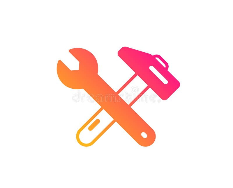 Spanner and Hammer Icon. Repair Service Sign. Vector Stock Vector ...