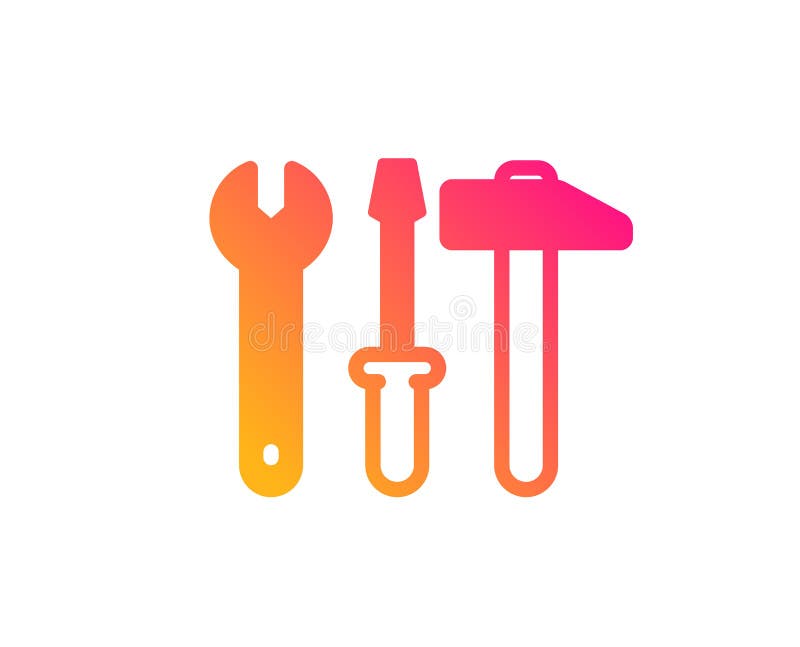 Spanner, Hammer and Screwdriver Icon. Repair Service Sign. Vector Stock ...