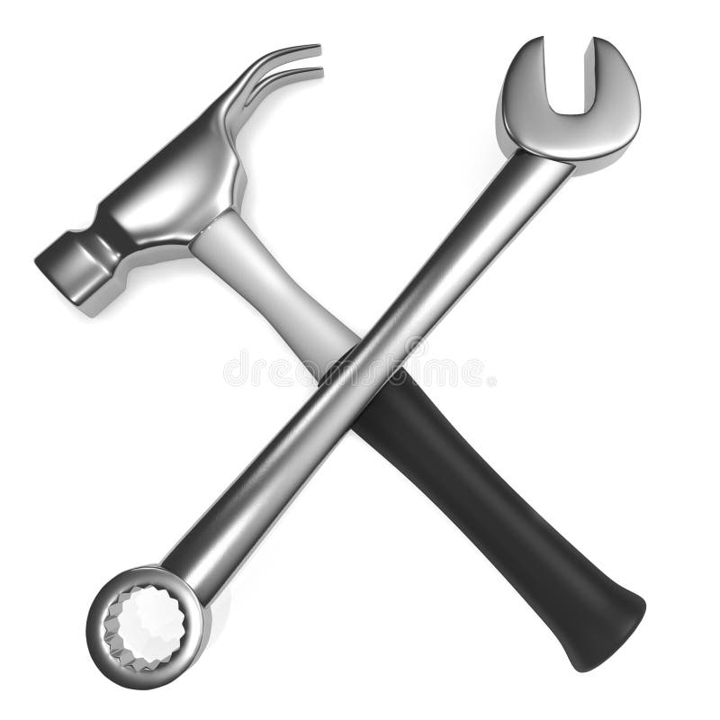 Spanner and Hammer stock illustration. Illustration of steel - 59496261