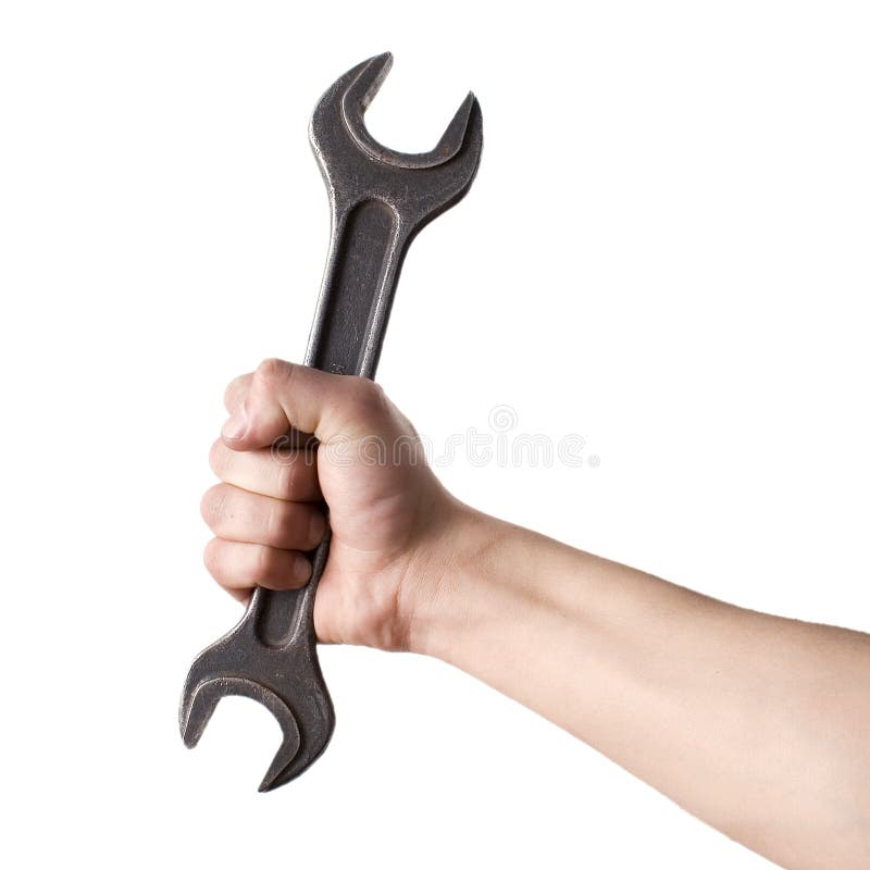 Spanner and hand stock image. Image of service, finger - 9927909