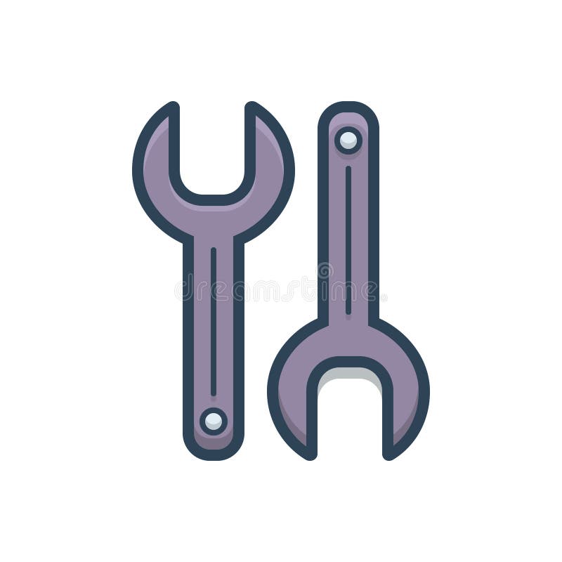 Color Illustration Icon for Spanner, Wrench and Mechanical Stock ...