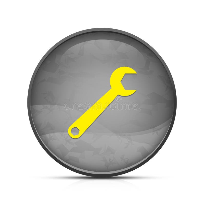 Spanner Icon on Classy Splash Black Round Button Illustration Stock ...