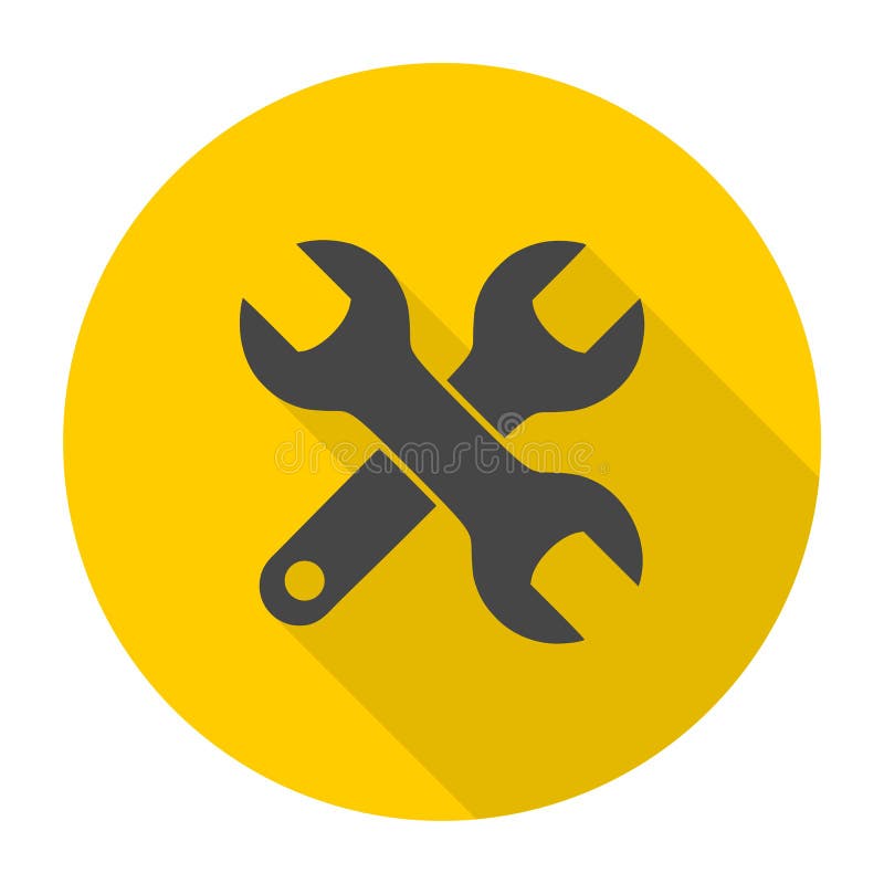 Spanner Icon with Long Shadow Stock Vector - Illustration of industrial ...