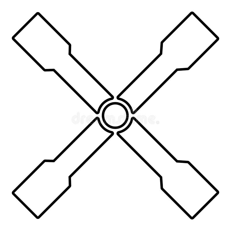 Spanner Icon, Outline Style Stock Vector - Illustration of badge ...