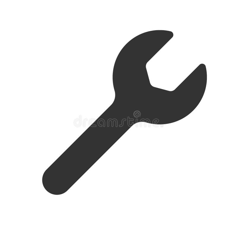 Spanner Icon Vector. Simple and Flat Design, Minimalist Style, Black ...