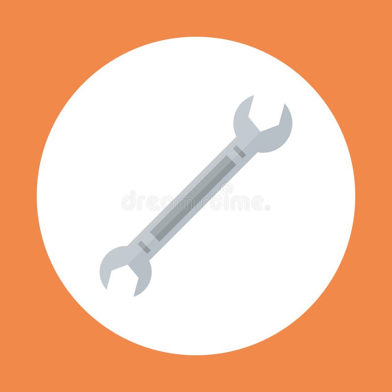 Spanner Icon Working Hand Tool Equipment Concept Stock Vector ...