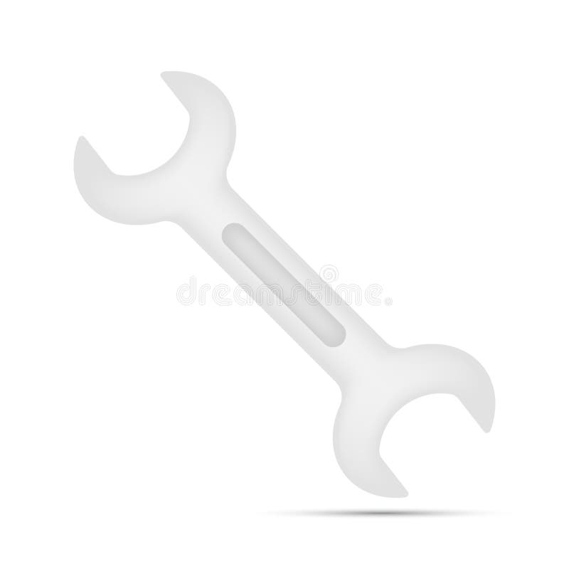 Spanner Isolated on White Background Stock Vector - Illustration of ...