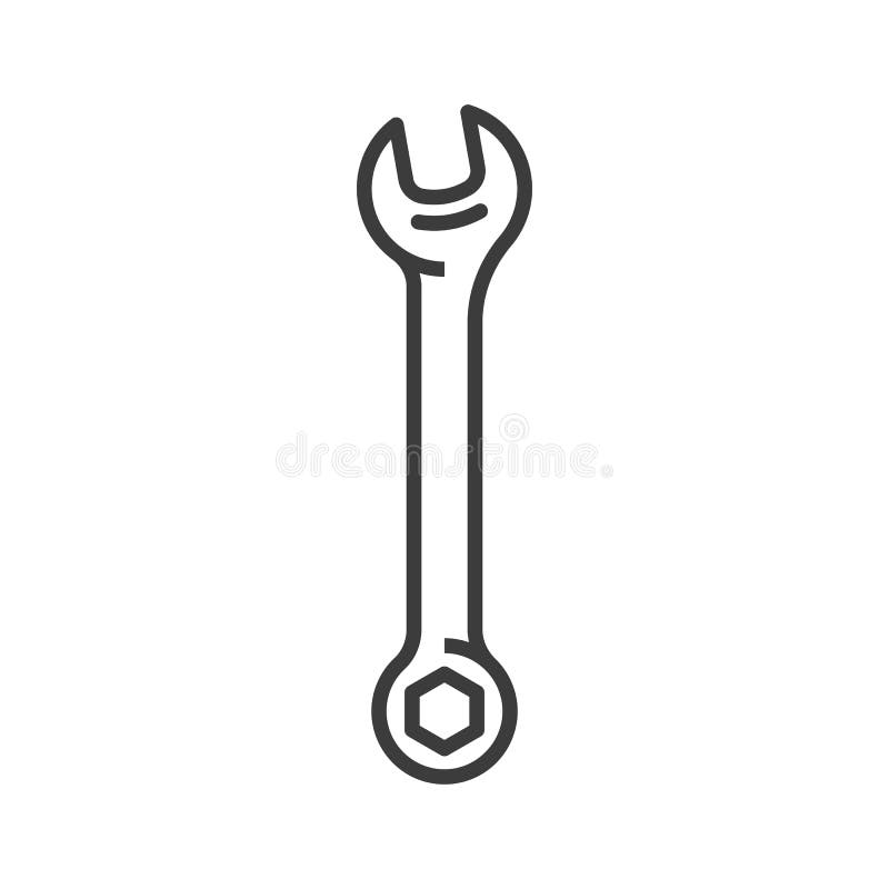 Spanner Isolated Workshop Hand Tool Wrench Icon Stock Vector ...