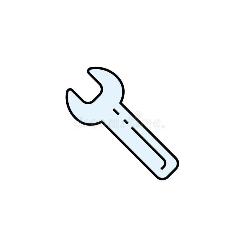 Spanner Tool Icon in Circle. Service and Repair Symbol Stock Vector ...