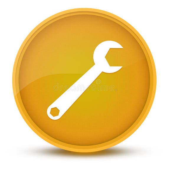 Spanner Luxurious Glossy Yellow Round Button Abstract Stock ...