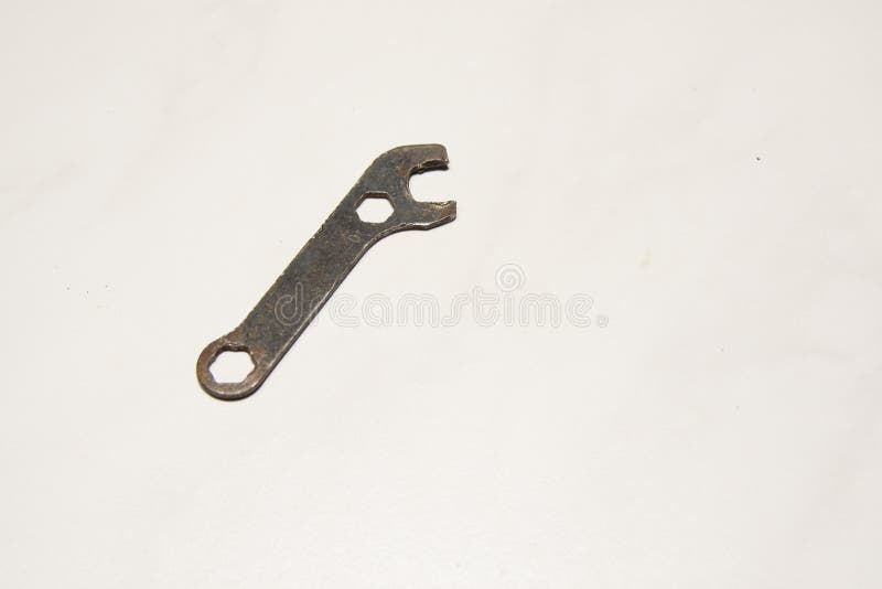 Spanner Made of Antique Metal Isolated Stock Image - Image of isolated ...