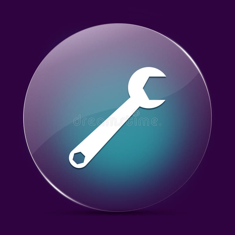 Spanner Moonlight Glass Round Button Abstract on a Dark Purple ...