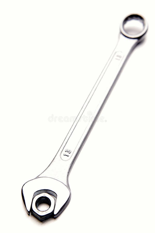 Spanner and nut stock image. Image of fasten, tighten - 15121731
