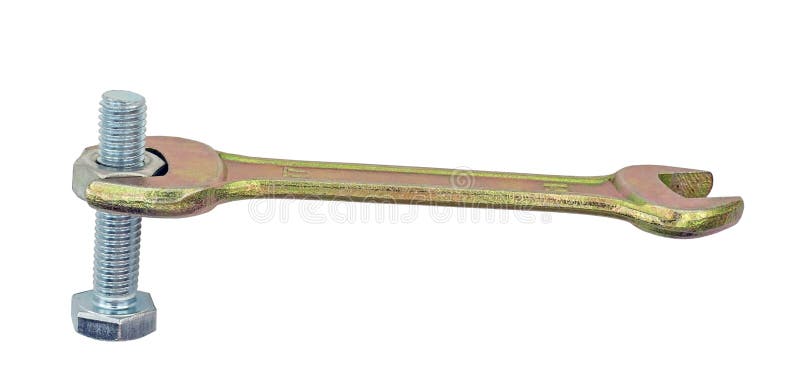Spanner with nut and bolt stock photo. Image of work - 116509134