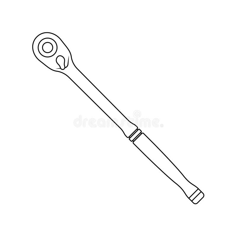 Spanner Outline Icon Illustration on White Background Stock Vector ...