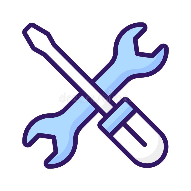 Spanner with Screwdriver Denoting Icon of Repairing Tools Icon Stock ...