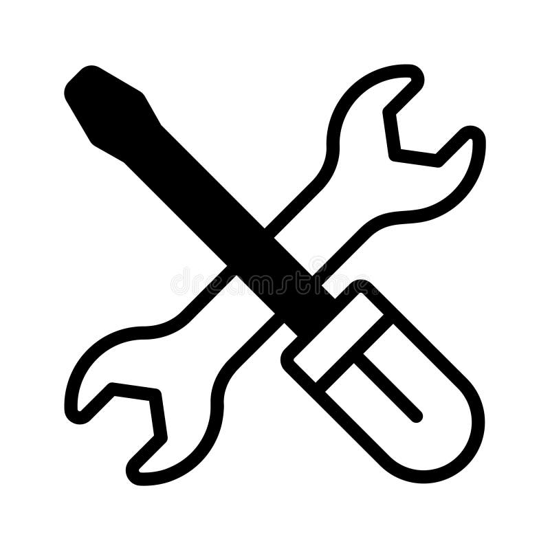 Spanner with Screwdriver Denoting Icon of Repairing Tools Icon Stock ...