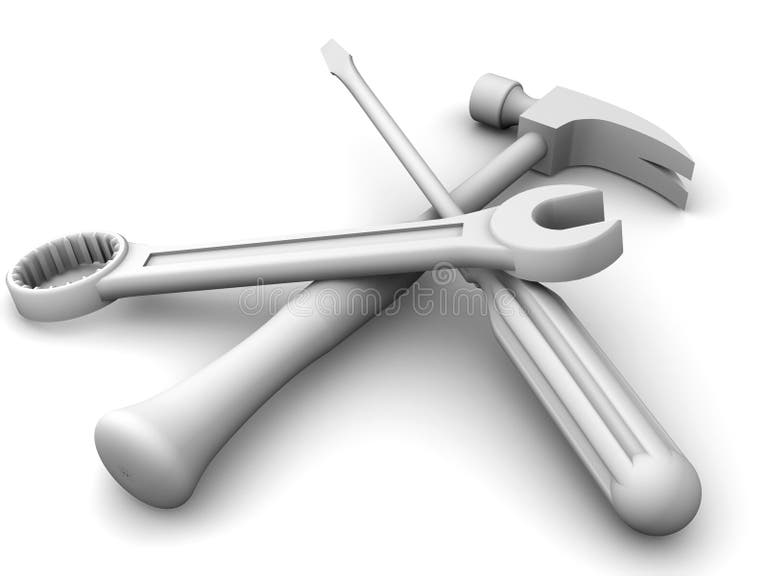 Spanner, Screwdriver, Hammer Stock Illustration - Illustration of ...