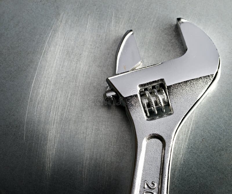 Spanner on Steel Background Stock Photo - Image of bristle, background ...