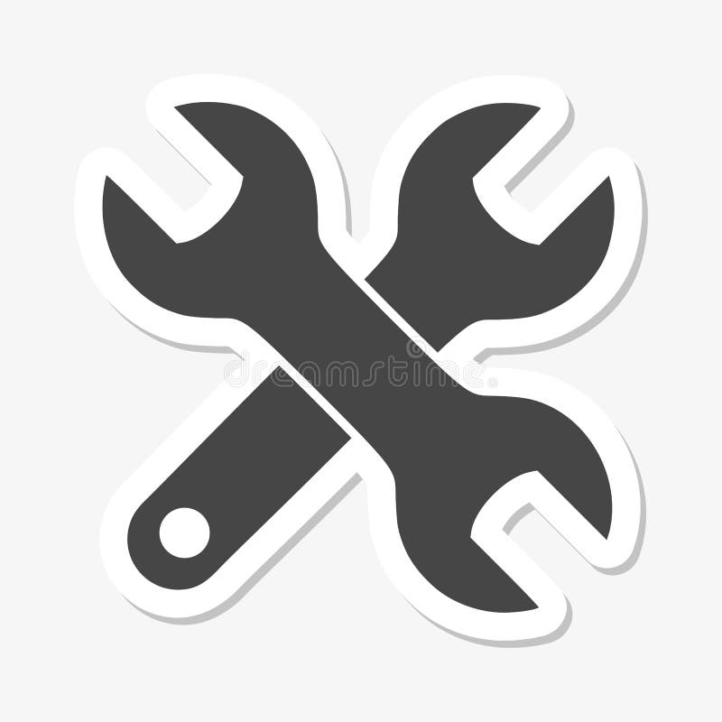 Spanner sticker stock vector. Illustration of gray, color - 83650681