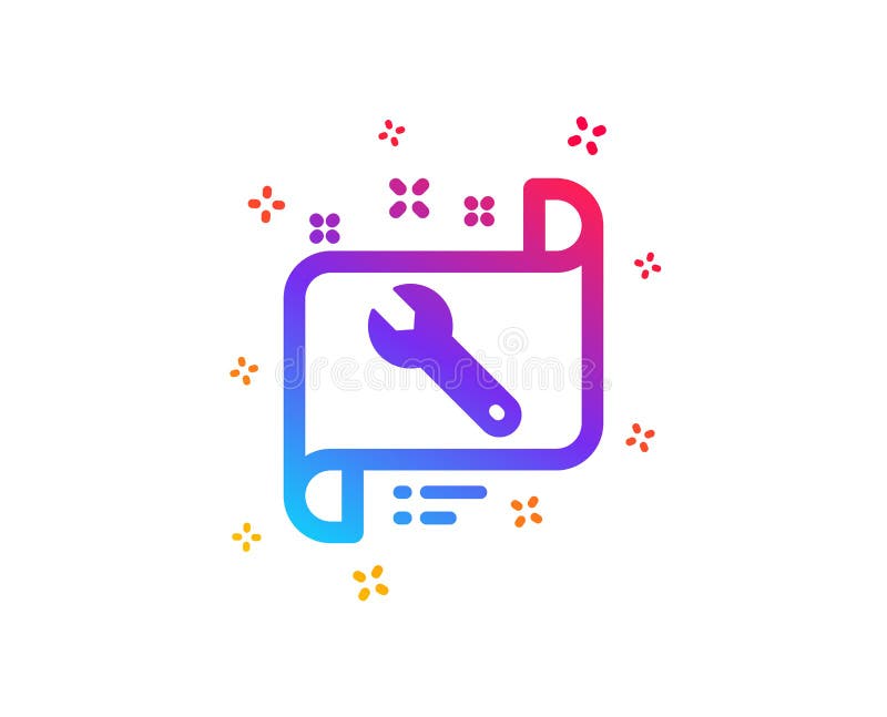 Spanner Tool Icon. Repair Service Blueprint Sign. Vector Stock Vector ...