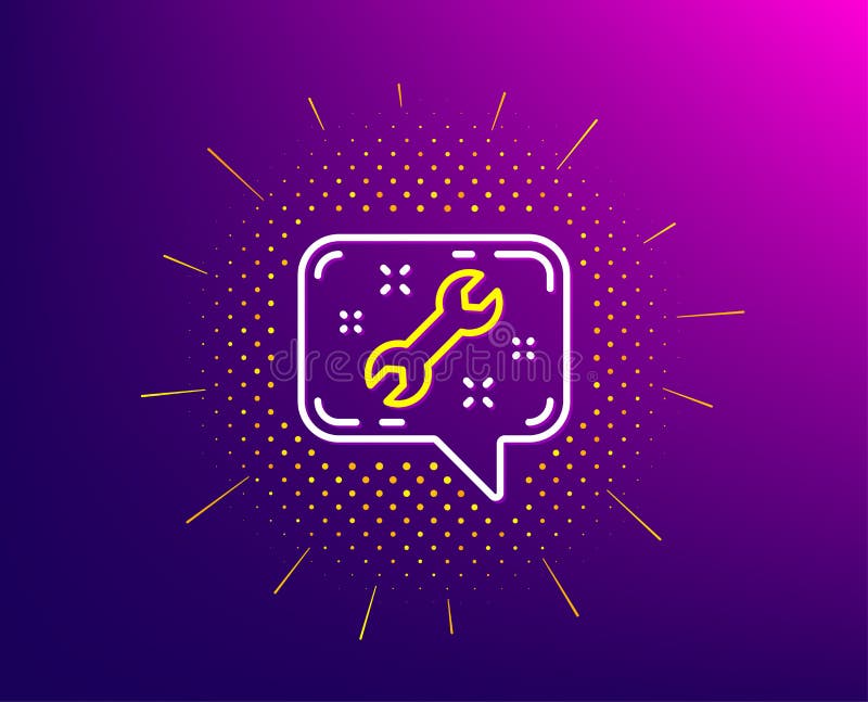 Spanner Tool Line Icon. Repair Service Chat Sign. Vector Stock Vector ...