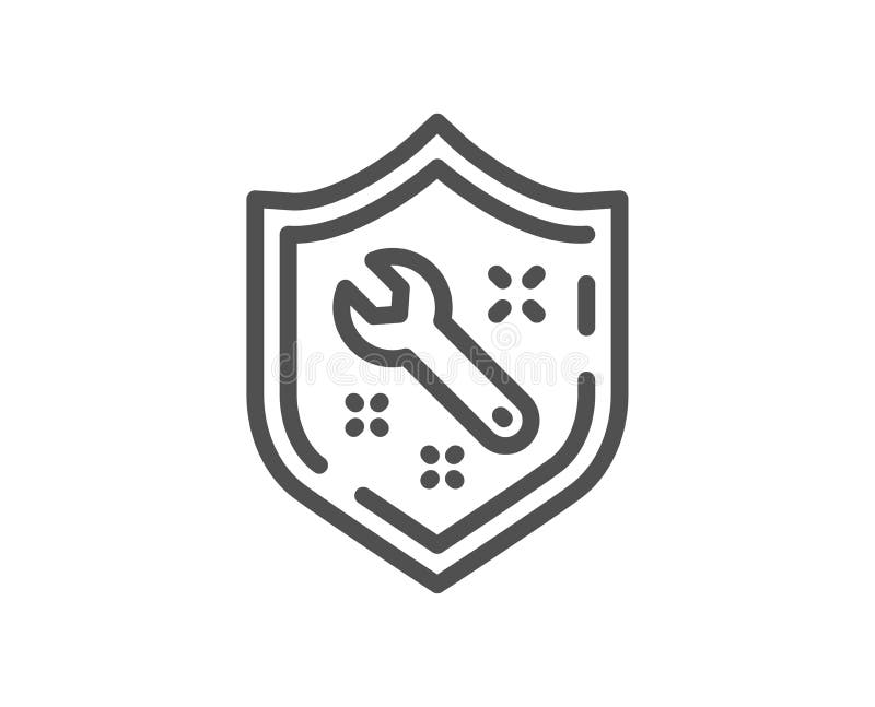 Spanner Tool Line Icon. Repair Service Sign. Vector Stock Vector ...