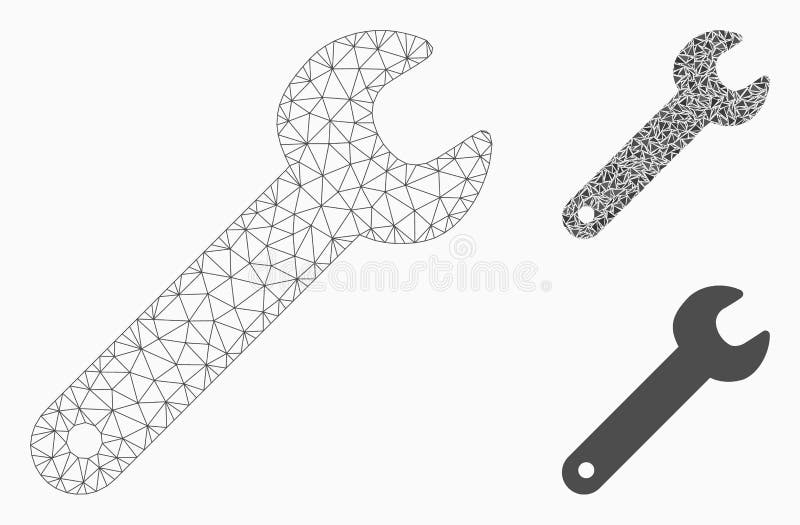 Spanner Vector Mesh 2D Model and Triangle Mosaic Icon Stock Vector ...