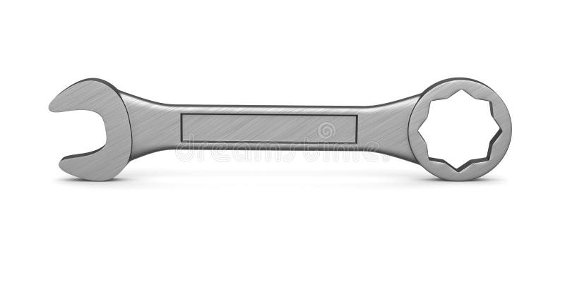 Spanner on White Background. 3D Illustration Stock Illustration ...