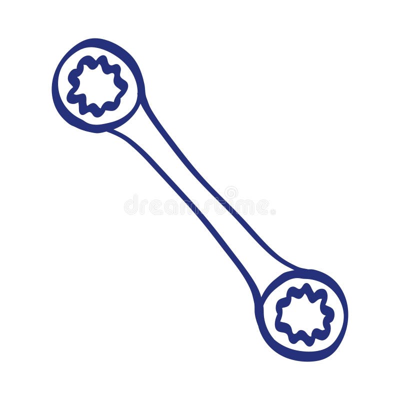 Spanner. Wrench Sketch. Construction Tool Stock Illustration - Illustration of drawing, vector ...