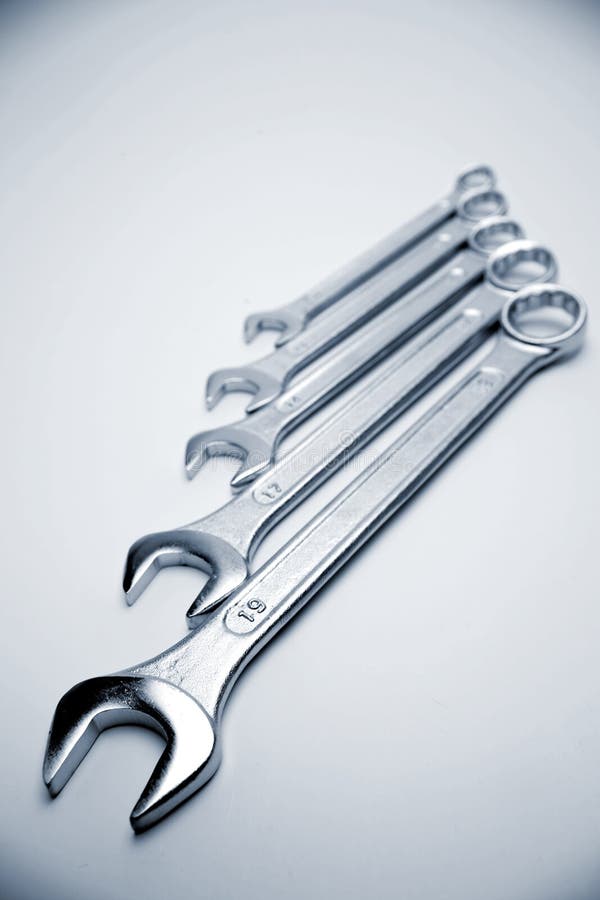 Spanners stock image. Image of tools, five, steel, tighten - 3628943