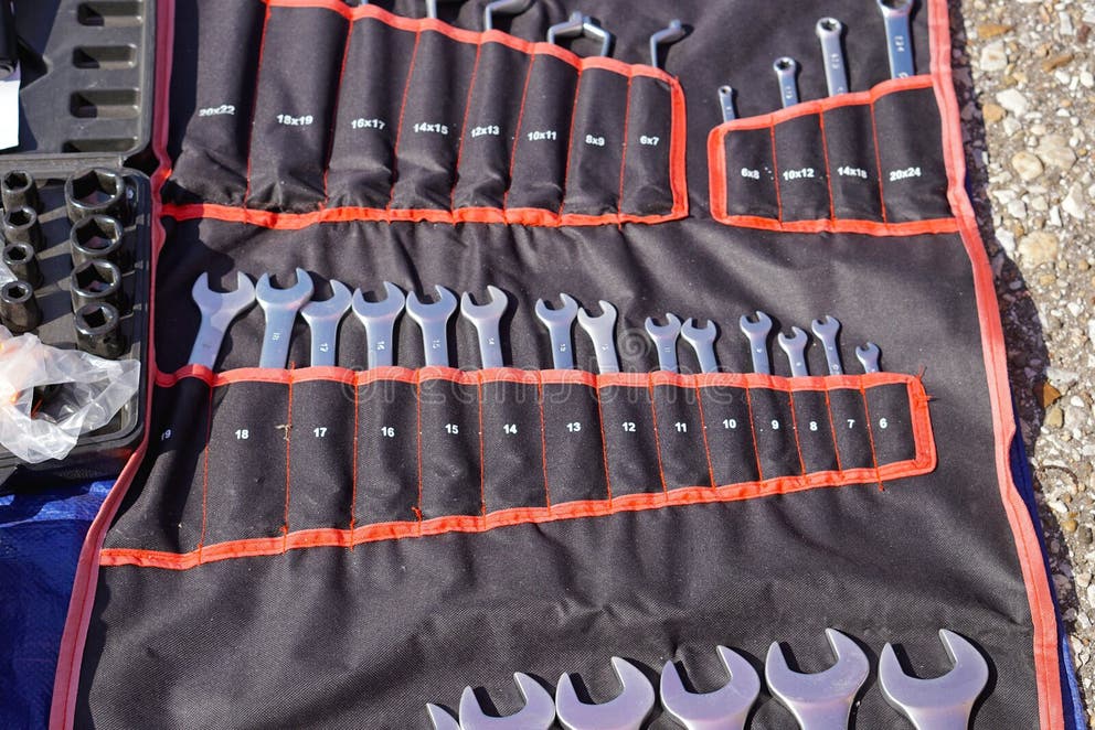 Spanners bag stock photo. Image of tool, metal, wrap - 225279032