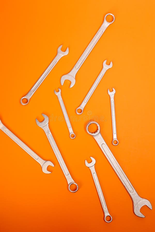 Spanners stock image. Image of gray, products, industrial - 243686451