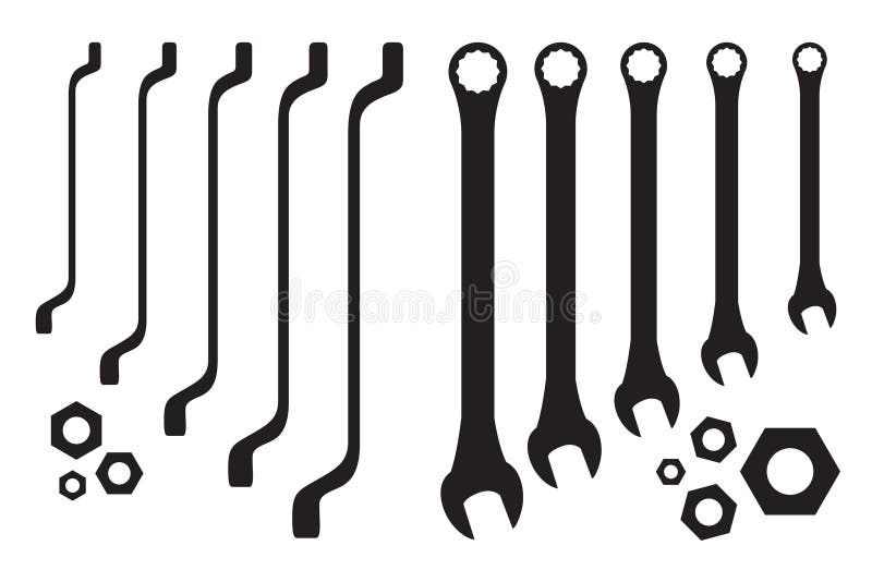 Spanners in order stock illustration. Illustration of handyman - 53902364