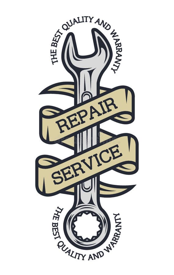 Repair Service Emblem, Signboard. Stock Vector - Illustration of banner ...