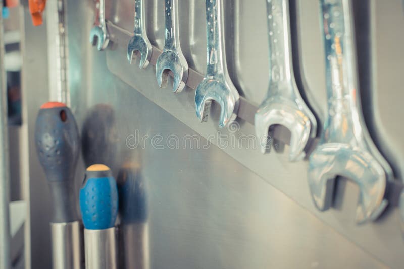Spanners wrench tools stock photo. Image of closeup, organized - 72431498