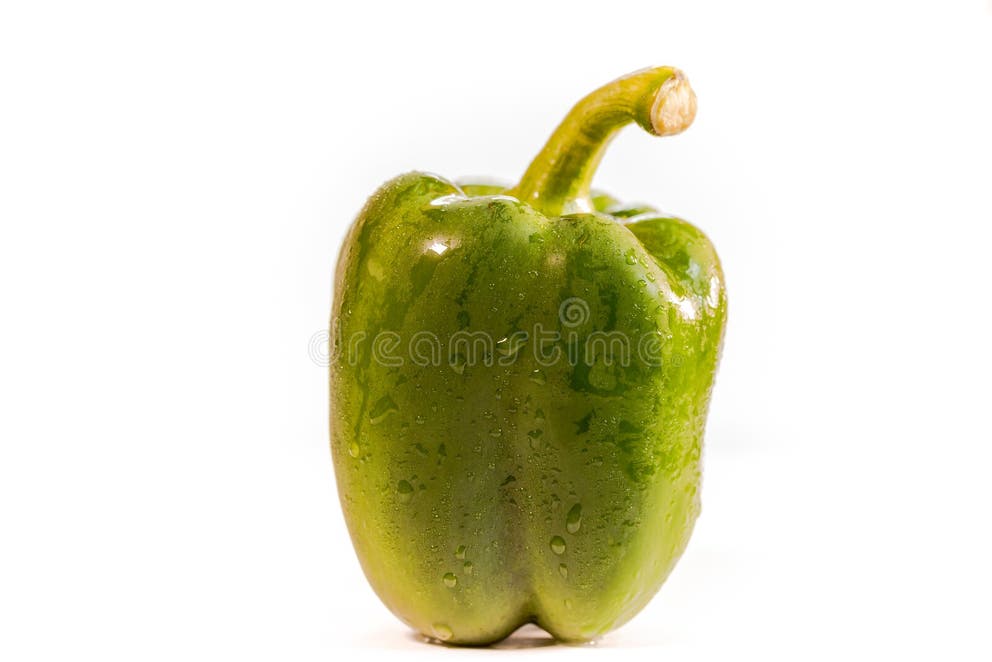 Spansk Peppar I Vit Bakgrund Arkivfoto - Bild av restaurang, blad: 79058734