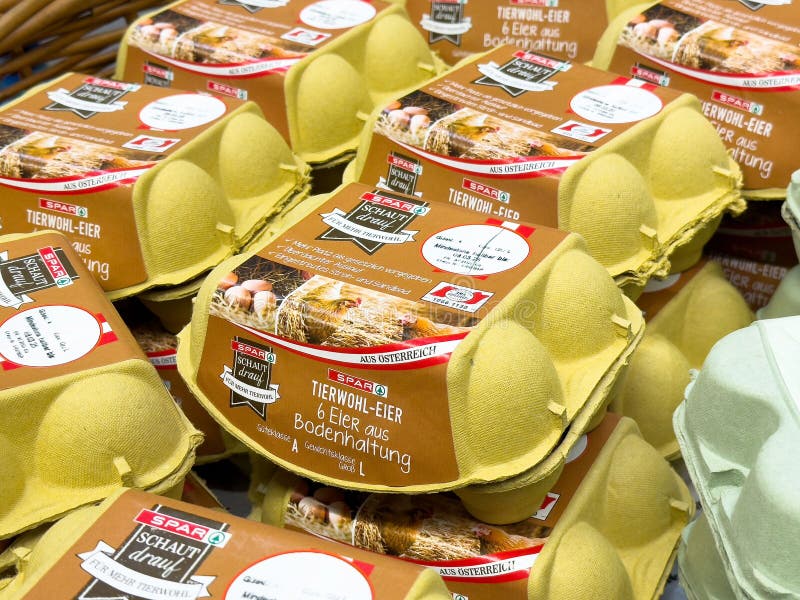 Spar Egg Cartons in Supermarket Display Featuring Organic Free-range ...