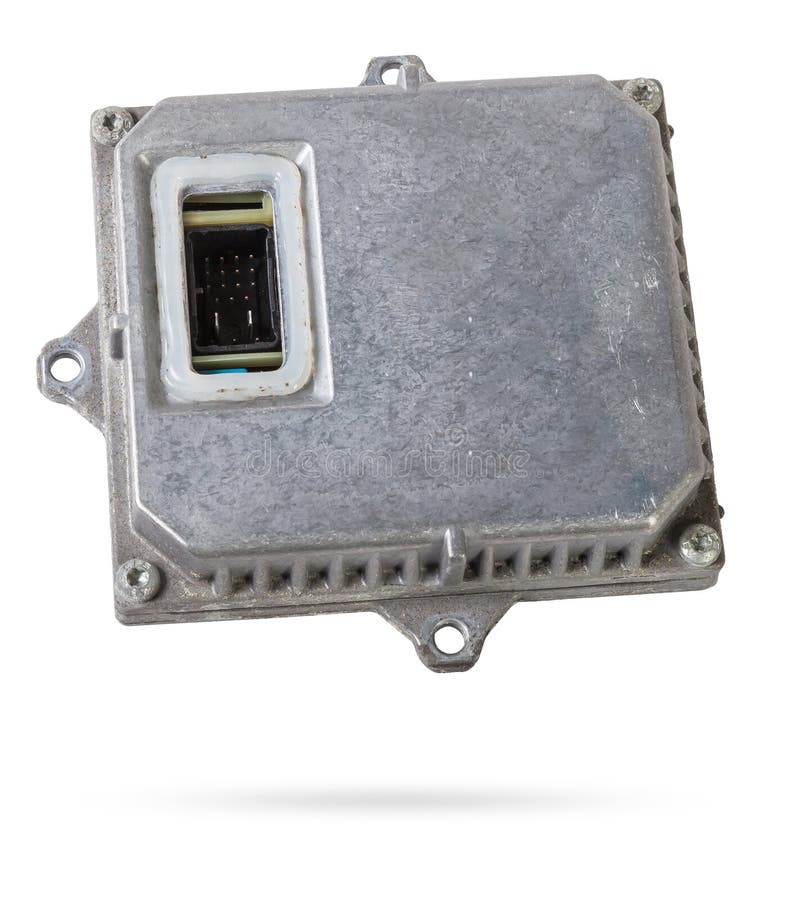 Spare Part Metall Car Engine Control Unit with Metal Elements on a ...