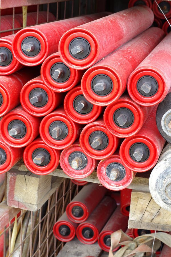 Spare Parts Conveyor Belts Detail Stock Image - Image of moving ...